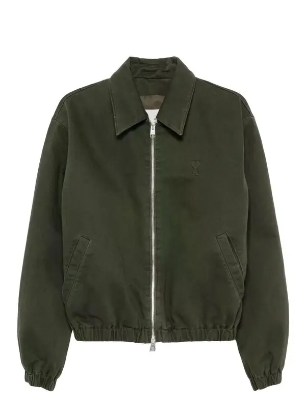 Ami Logo-embossed Jacket - Green