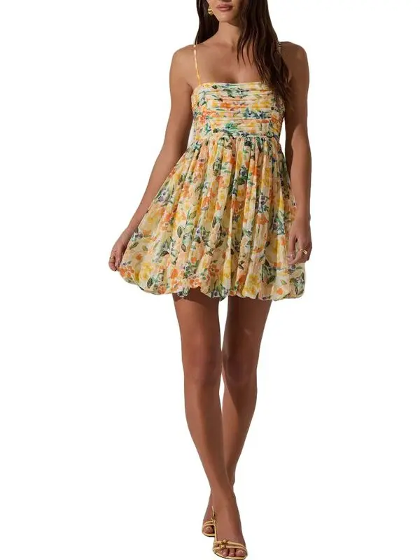 Astr The Label Floral Mini Dress - Orange Multi Floral