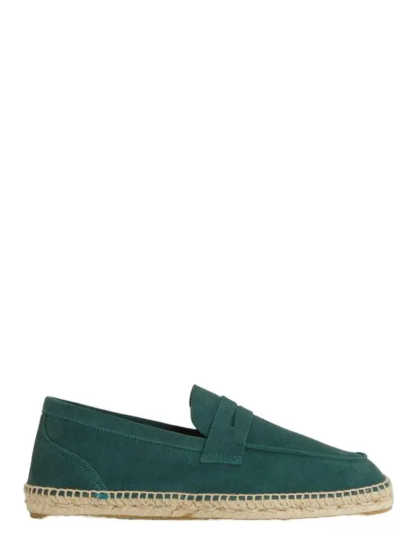 REISS Cannes Suede Espadrilles - Light Teal