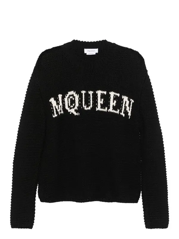 Alexander McQueen Logo-intarsia Sweater - Black