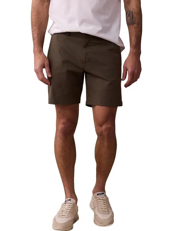 THE NORMAL BRAND Stretch Cotton Chino Shorts - Olive