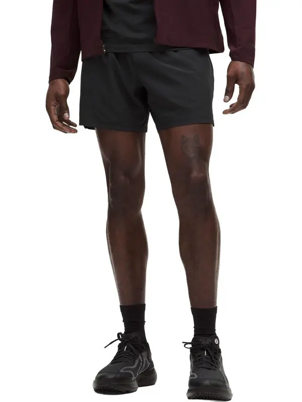 Lululemon Mile Maker Run Crew Ripstop Lined Short 6 - Black