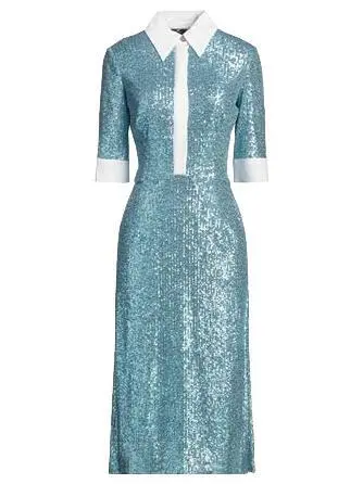 Elisabetta Franchi Midi Sequined Dress - Blue