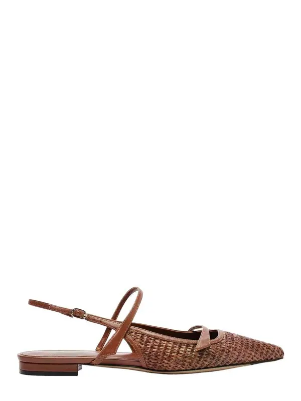 ALEXANDRE BIRMAN Tita Raffia Ballerinas - Brown