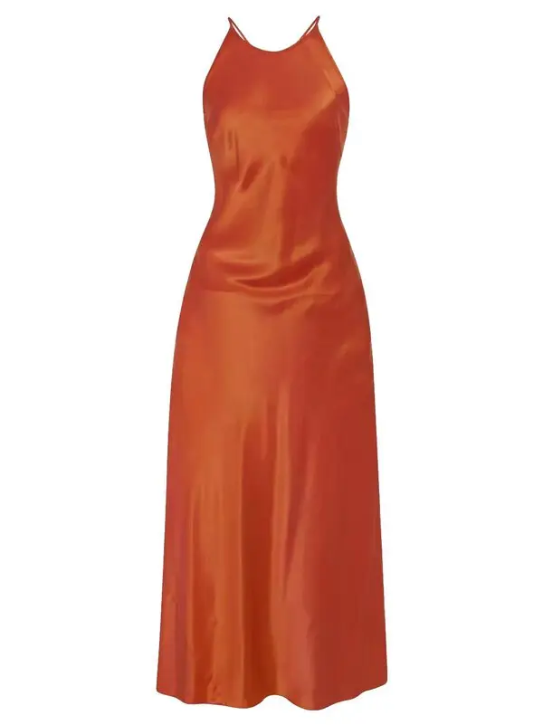 Rosetta Getty Crew-neck Slip Dress - Orange