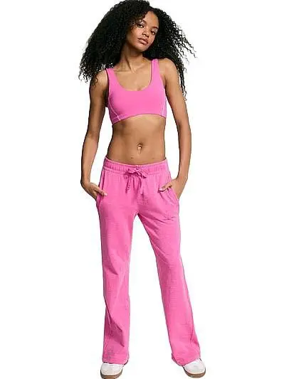 Pink Lightweight Lounge Flare Pants - Pink
