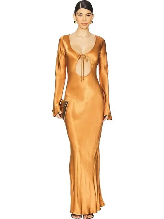 Rezek Martini Dress In Metallic - Bronze
