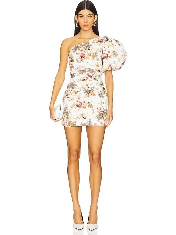 Ronny Kobo Garda One-shoulder Mini Dress - Muted Floral