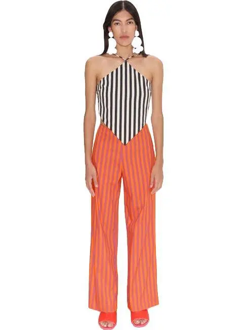 SIMONMILLER Kit Poplin Tie Top - Black/white Stripe