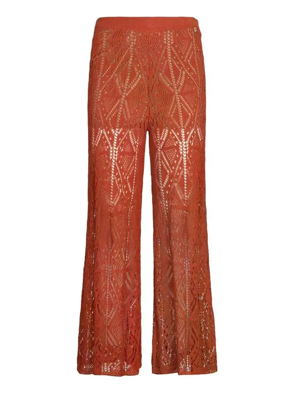 Liu Jo Crochet-knit Trousers - Orange