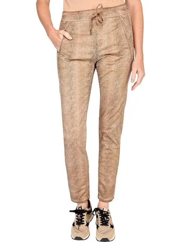 Alembika Serpent Print Slim-fit Stretch Jeans - Camel Serpent Print