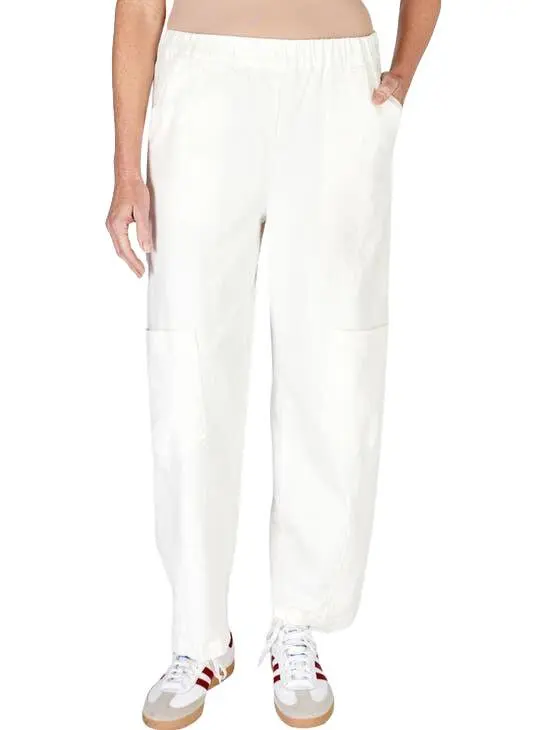 Alembika Relaxed Tapered Denim Pants - White