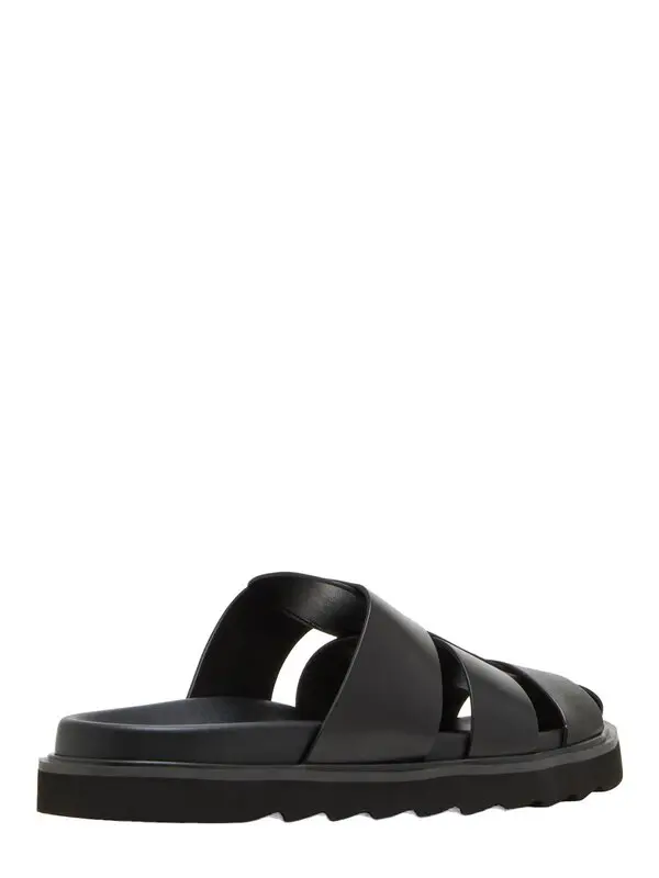 Steve Madden Bandera Slide Sandal - Black Leather