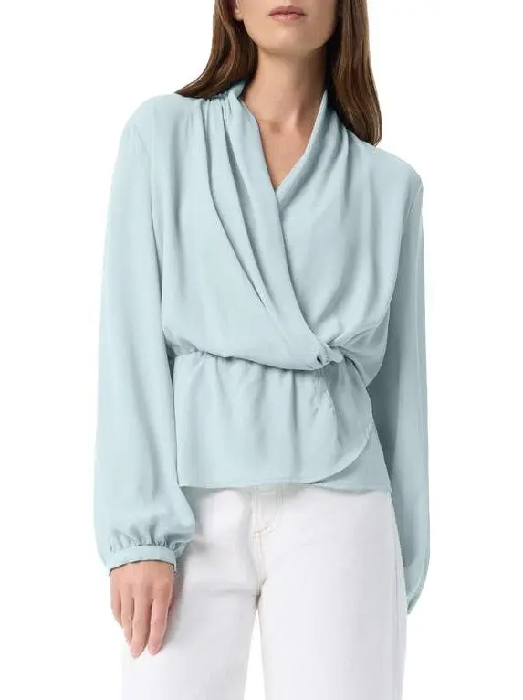 DO BY DEE OCLEPPO Margot Faux Wrap Peplum Top - Cloud Blue