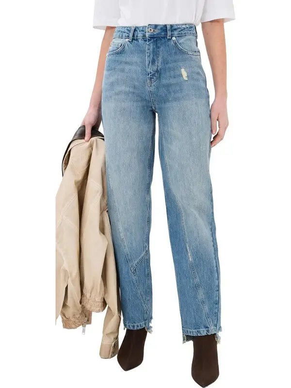 HALFBOY Boyfriend Jeans - Light Blue Denim