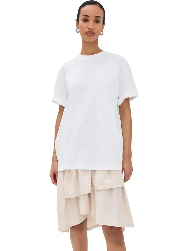 3.1 Phillip Lim Oversized T-shirt Combo Dress - White/putty