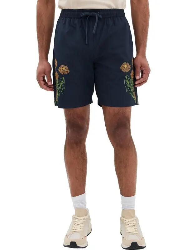 Universal Works X Flower Mountain Beach Shorts 7.5 - Navy