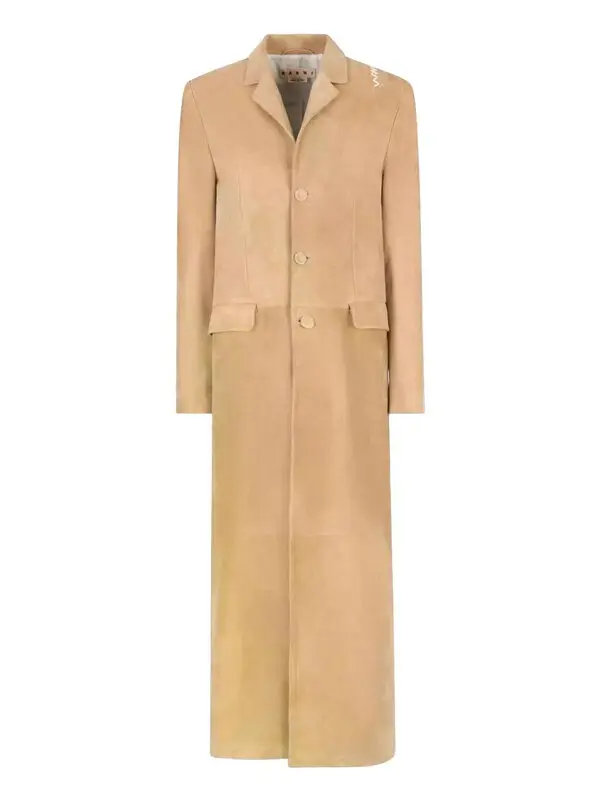 Marni Suede Double-breasted Coat - Neutrals