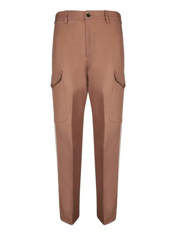 NINE:INTHE:MORNING Linen Cargo Trousers - Brown