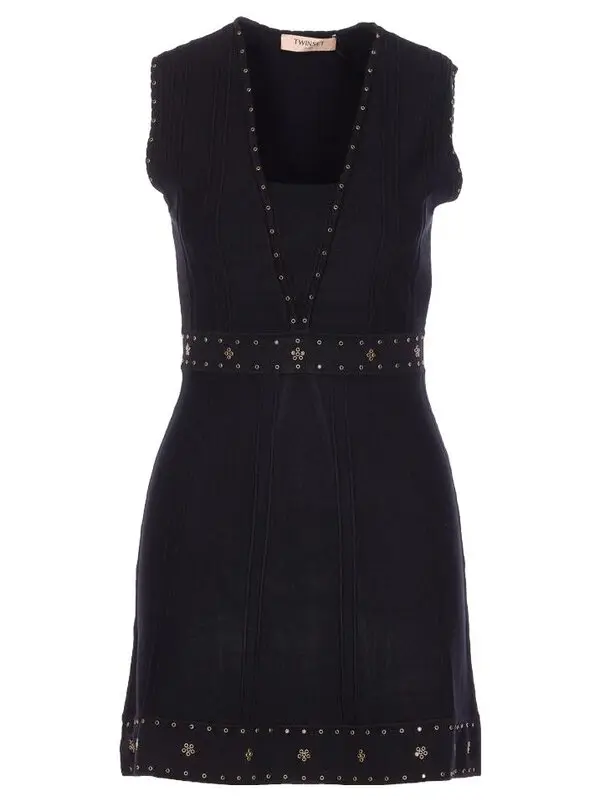 TWINSET Studded Mini Dress - Black