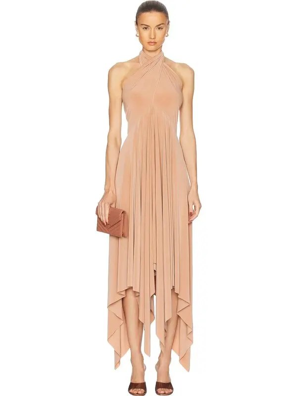 Norma Kamali Convertible Midcalf Dress - Cappuccino