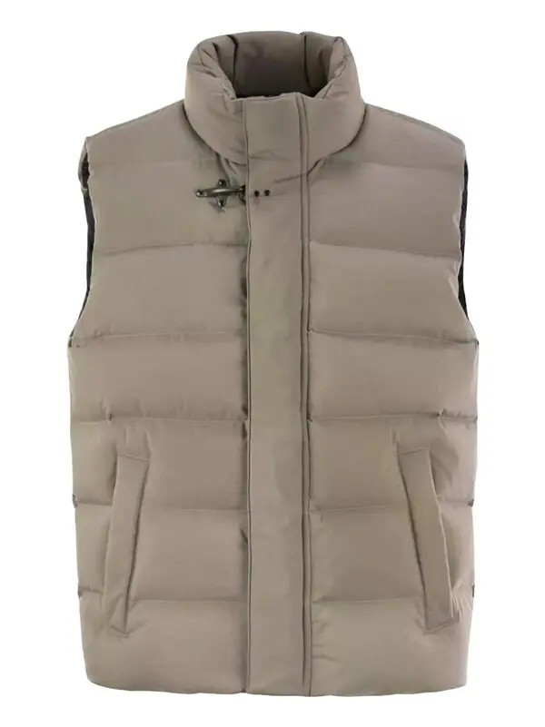 FAY Quilted Gilet - Brown