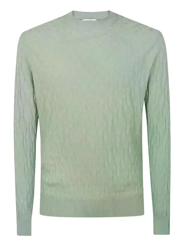BALLANTYNE Patterned Jacquard Jumper - Green