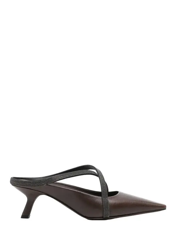 Brunello Cucinelli Square Pointed Sandals - Brown