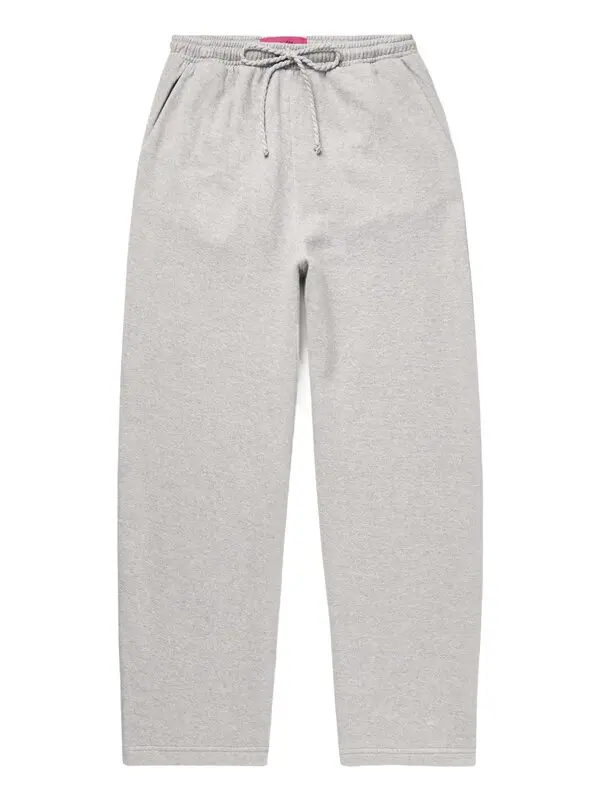 THE ELDER STATESMAN Daily Wide-leg Cotton And Cashmere-blend Jersey Sweatpants - Gray