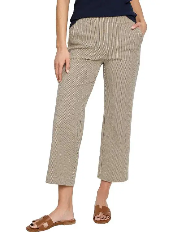NIC+ZOE All Day Stripe Crop Wide Leg Pull-on Jeans - Neutral Multi