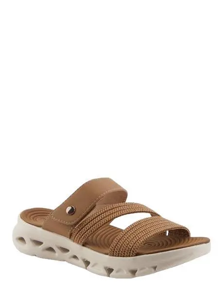SPRING STEP SHOES Galvanesa Platform Wedge Slide Sandal - Tan