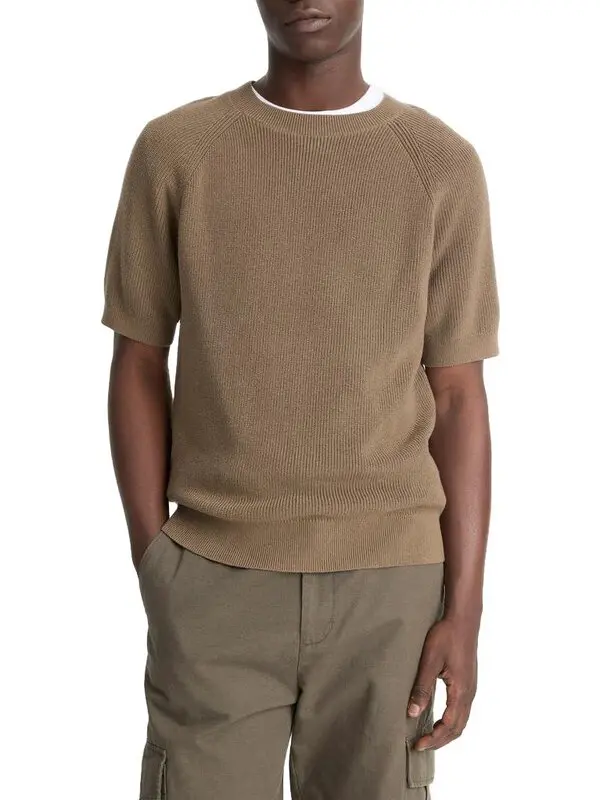 Vince Raglan Short Sleeve Sweater - Shroom