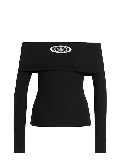 Adidas Long Sleeve Off-the-shoulder Top - Black
