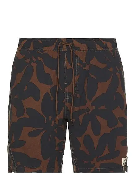 Brixton Everyday Stretch Hybrid Swim Short - Pinecone Brown Floral