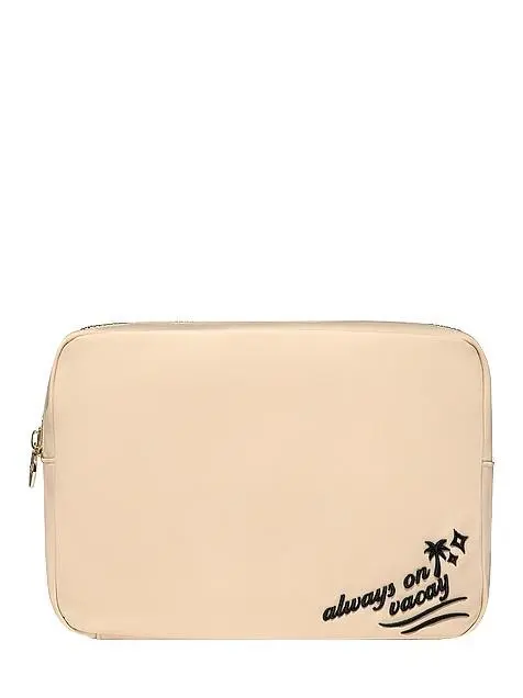 Stoney Clover Lane Always On Vacay Embroidered Large Pouch - Sand