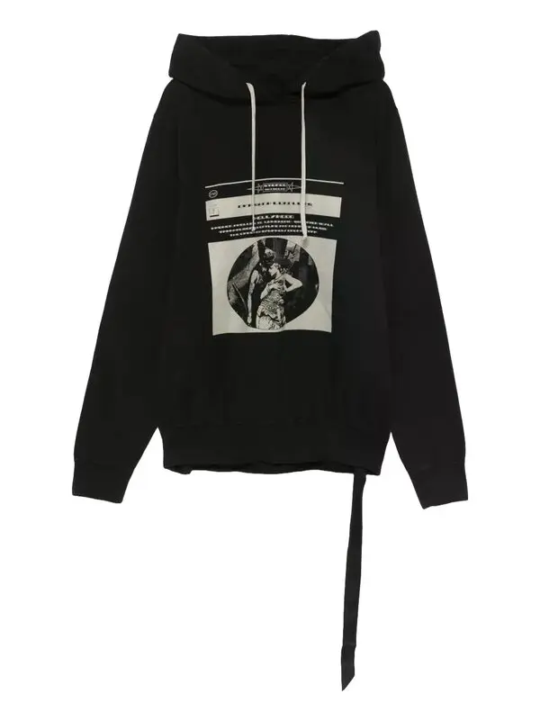 Rick Owens Graphic-print Hoodie - Black