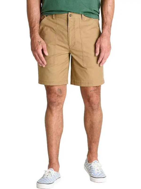 TOAD & CO Straight Fit Herringbone Weave Shorts - Honey Brown