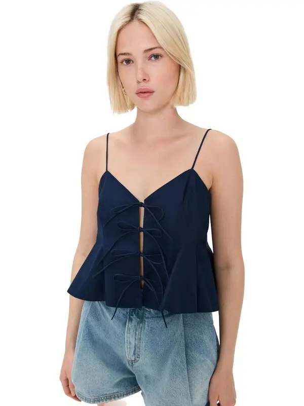 Sea Emmet Poplin Tank Top - Navy