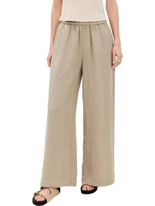 JAMES PERSE Lightweight Linen Culottes - Overcast Pigment