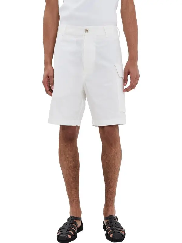 Marni Confetti Cotton Jacquard Cargo Shorts - Natural White