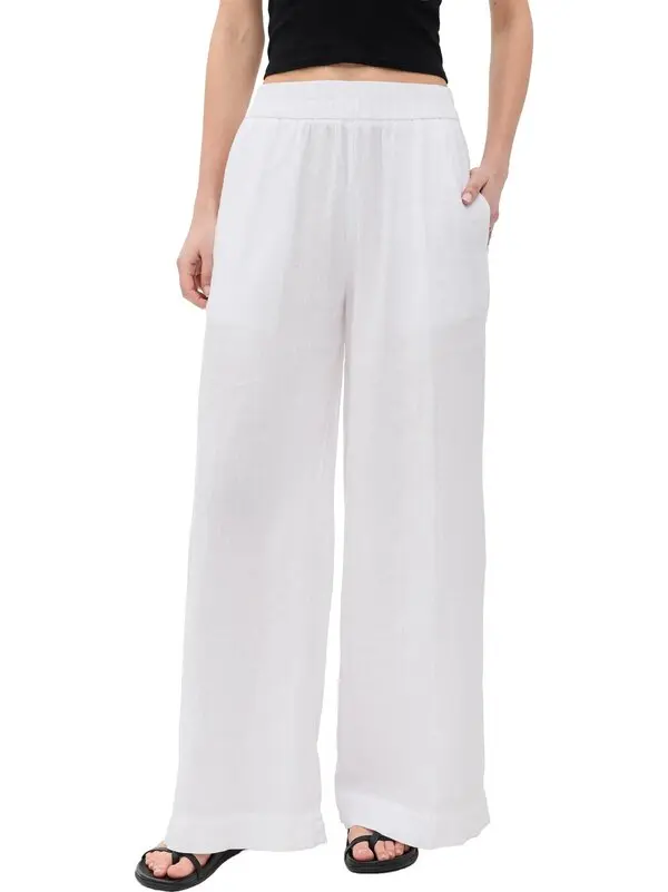 JAMES PERSE Lightweight Linen Culottes - White