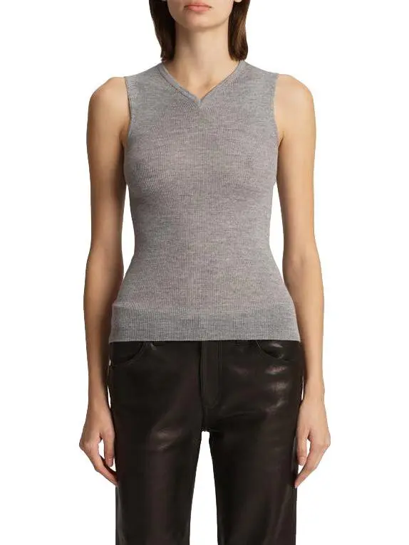 Khaite Renato Rib Sleeveless Sweater - Mercury
