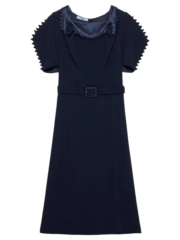 Prada Satin Crepe Midi Dress - Navy