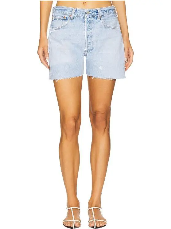 ALIGRACE Tilted Pocket Denim Shorts - Light