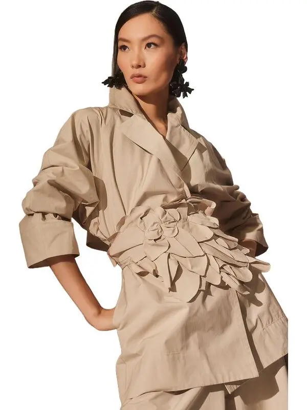 Natori Tech Cotton Taffeta Trench Coat - Denim