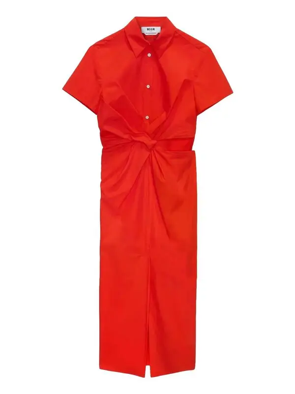 MSGM Cut-out Shirtdress - Red