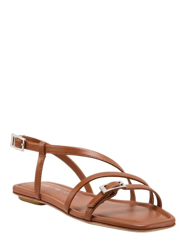 STUART WEITZMAN Georgie Strappy Leather Flat Sandals - Bridle Brown