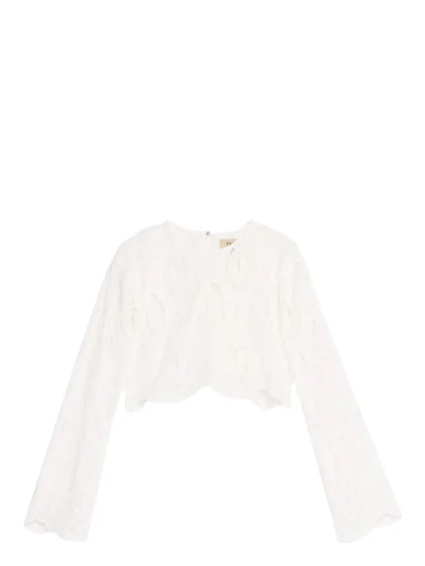 JBQ Karli Eyelet-embroidered Crop Top - Off White