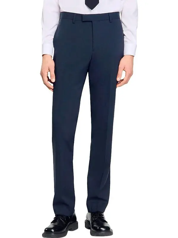 Sandro Wool Suit Trousers - Midnight Blue