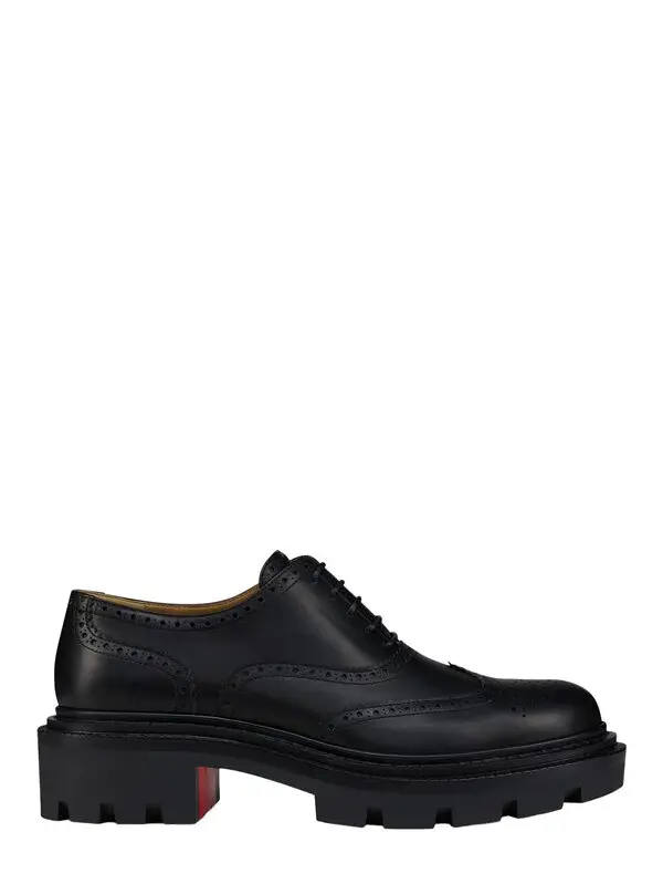 CHRISTIAN LOUBOUTIN College Leather Derby Shoes - Black